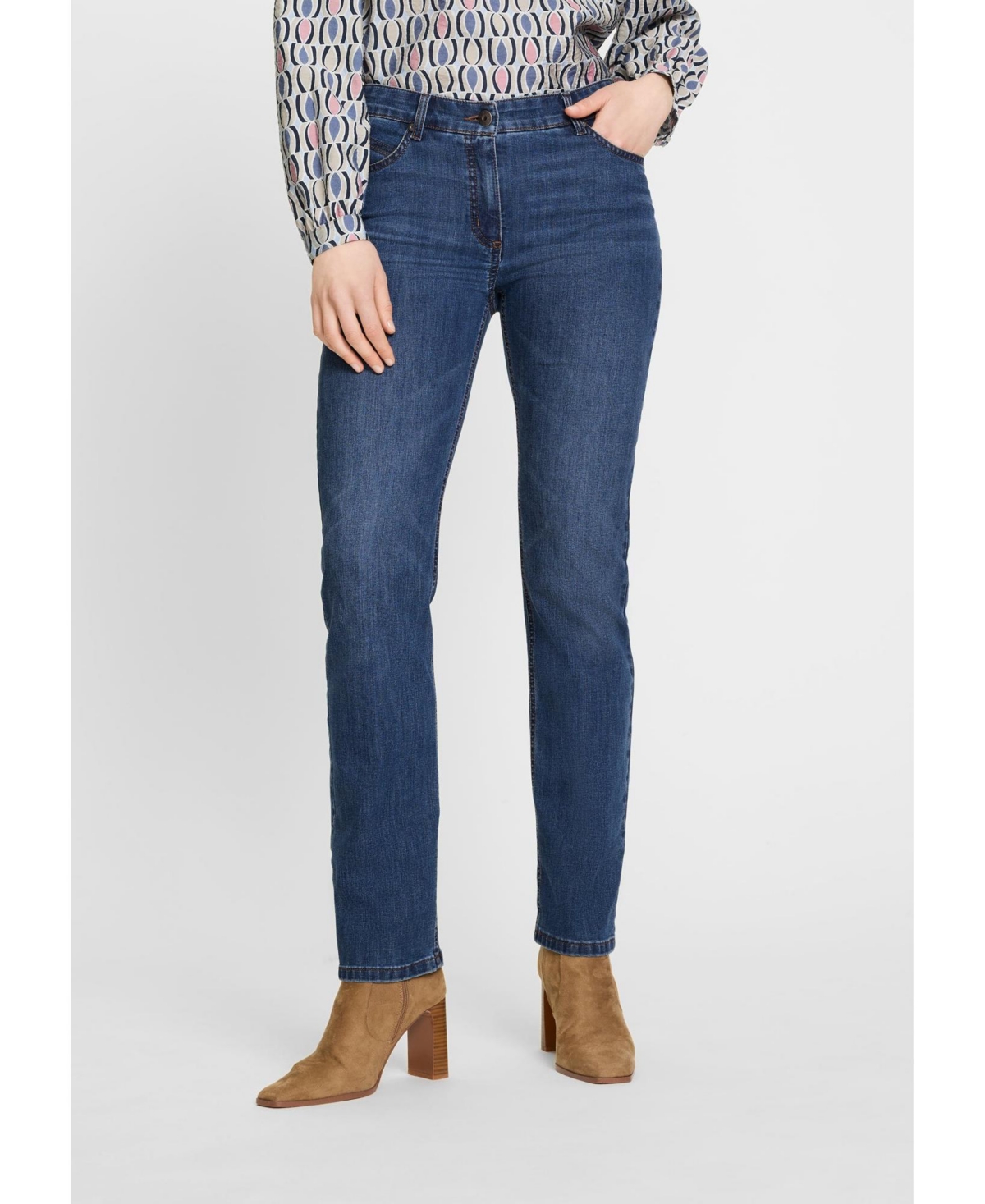Click here for Olsen Lisa Fit Straight Jeans - Blue denim prices