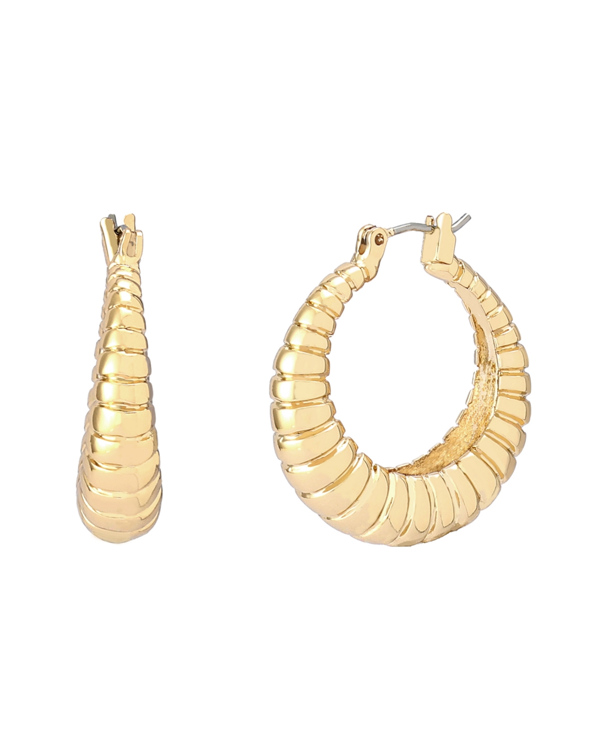 Click here for Robert Lee Morris Soho Ribbed Tube Hoop Earrings -... prices