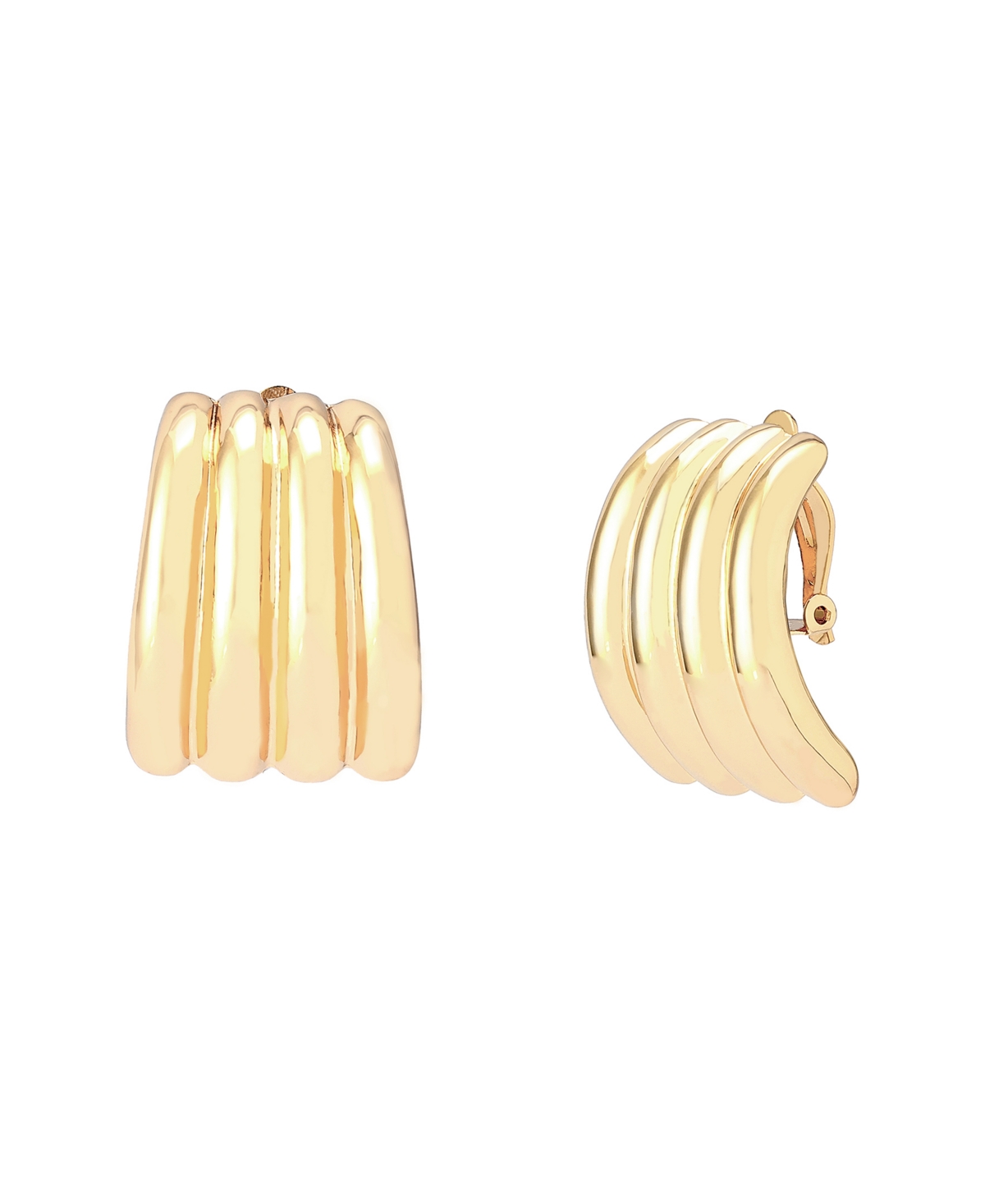 Click here for Robert Lee Morris Soho Gold Ribbed Tube Clip-On Ea... prices