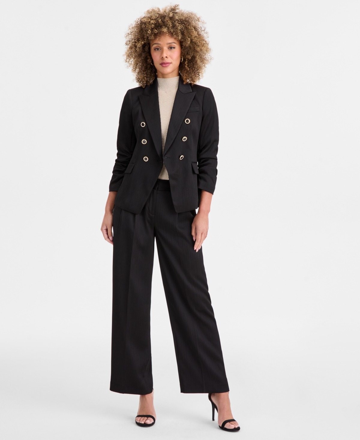 Click here for Tahari Asl Womens Crinkle-Satin Wide-Leg Pants - B... prices