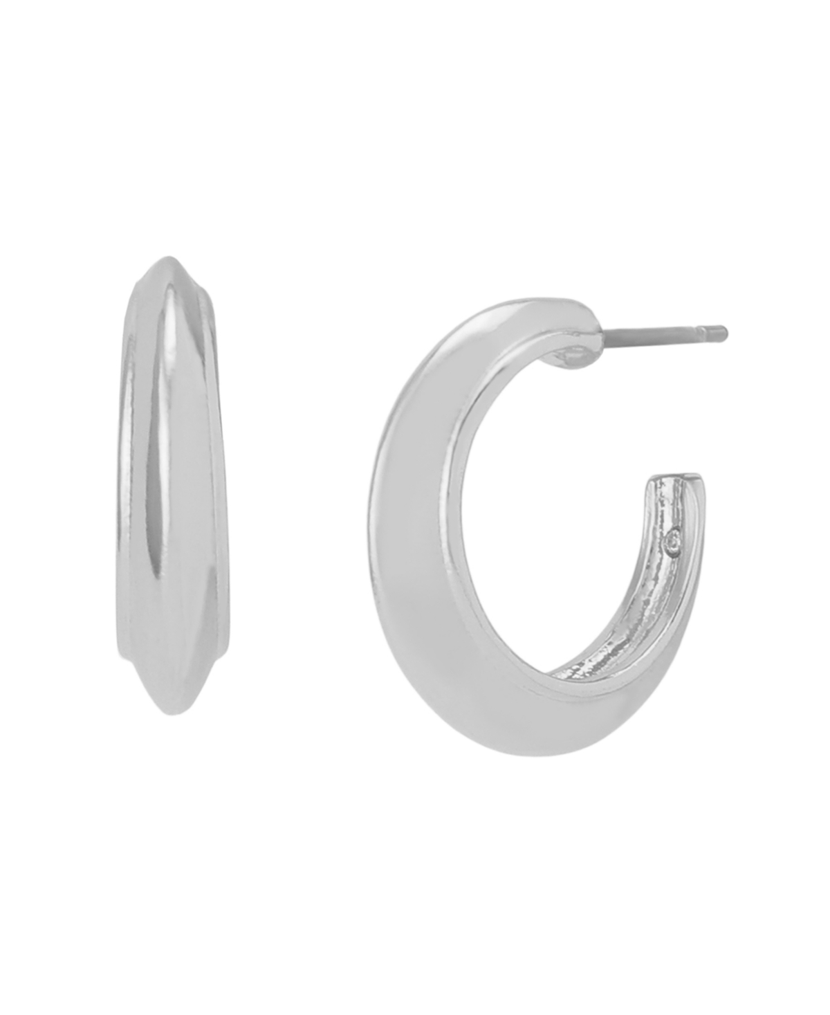 Click here for Steve Madden Rhodium Boho Chubby Hoop Earrings - R... prices