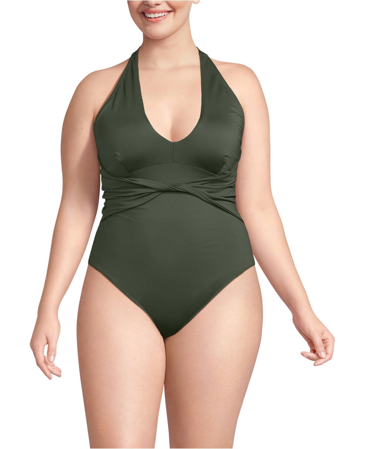 Click here for Lands End Womens Sculpting Suit Plunge Halter High... prices