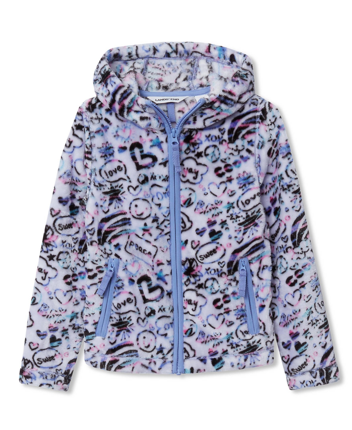 Click here for Lands End Girls Softest Fleece Hoodie - Purple dah... prices