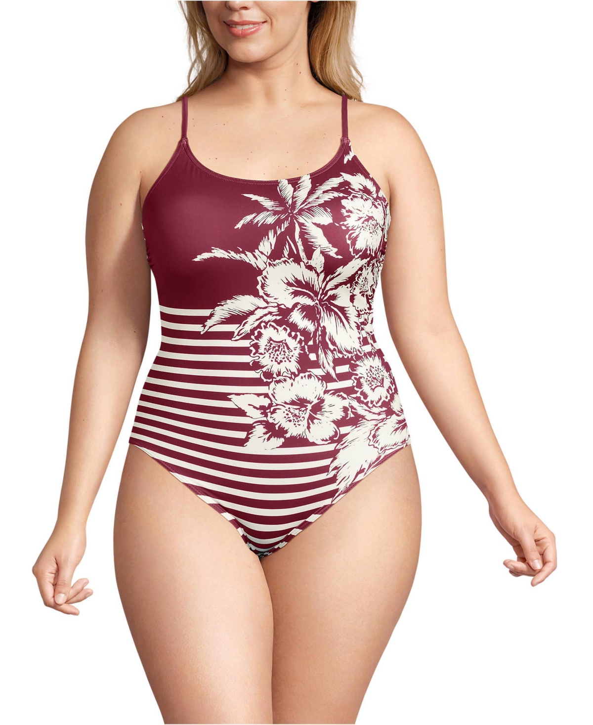 Click here for Lands End Womens Plus Size Tugless Thin Strap One... prices