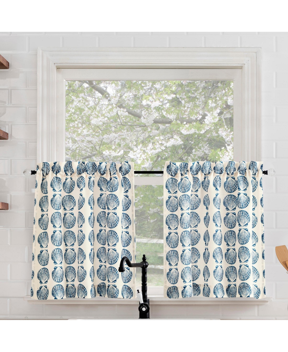 Click here for No. 918 Seaside Tonal Seashell Print Semi-Sheer Ro... prices