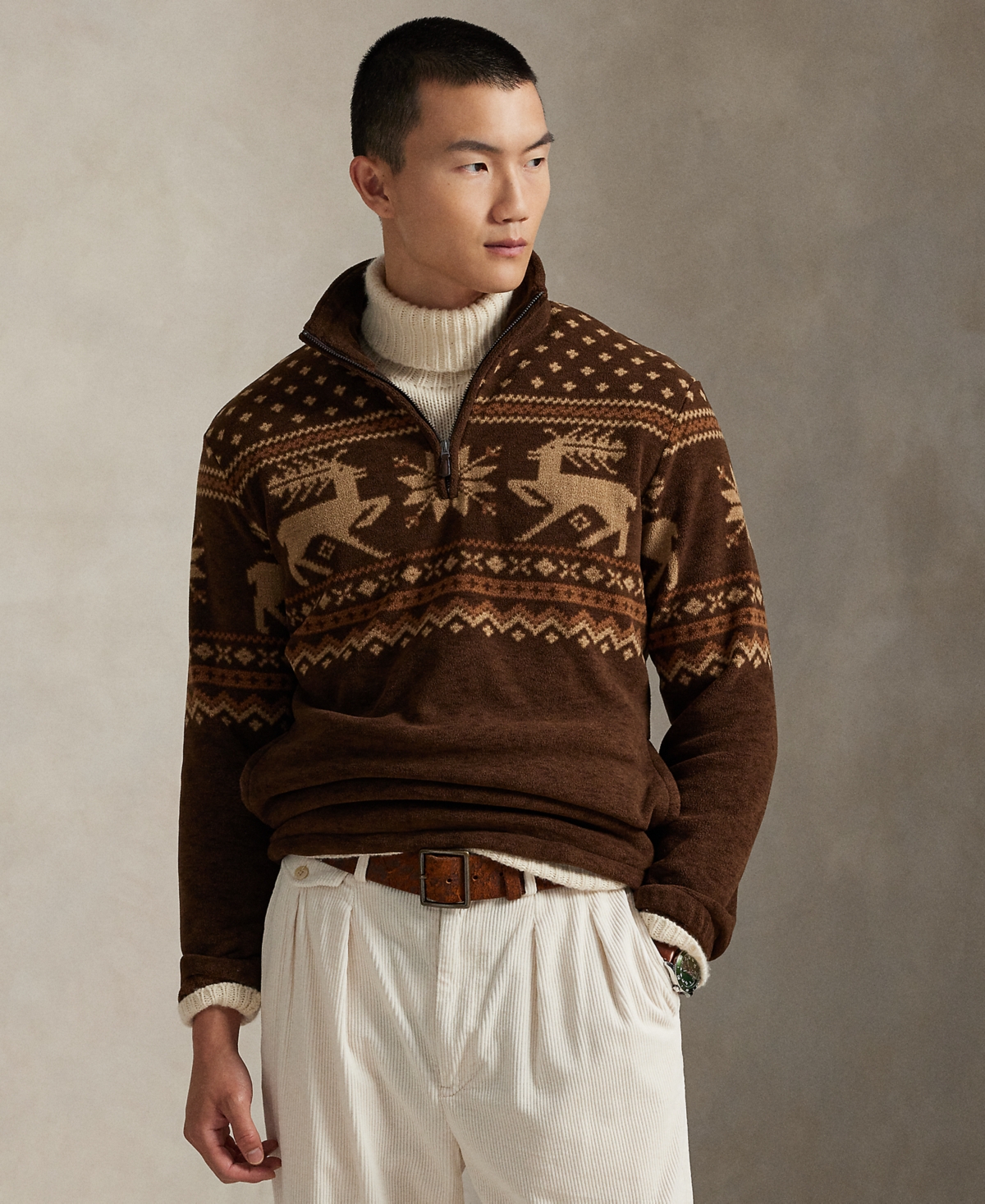 Click here for Polo Ralph Lauren Mens Brushed Fleece Quarter-Zip... prices