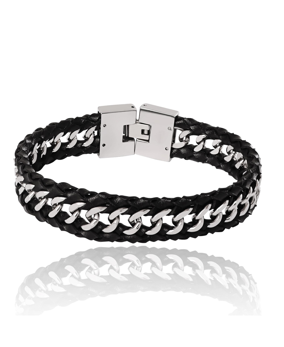 Click here for Lucky Brand Braided Leather and Chain Overlay Brac... prices