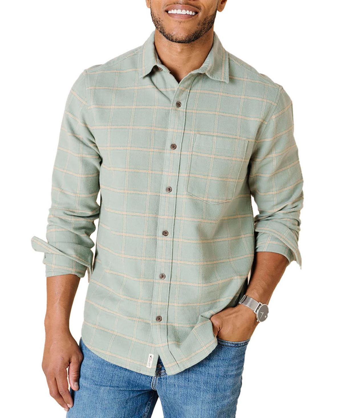 Click here for Hope & Henry Mens Brushed Flannel Button Down Shir... prices