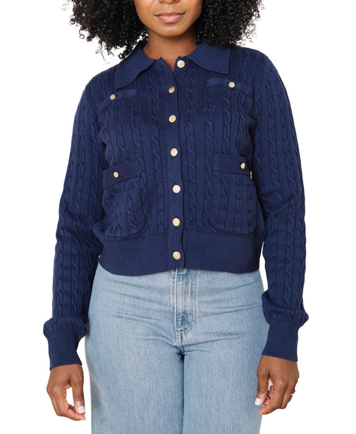 Click here for Hope & Henry Womens Organic Cable Knit Collared Ca... prices