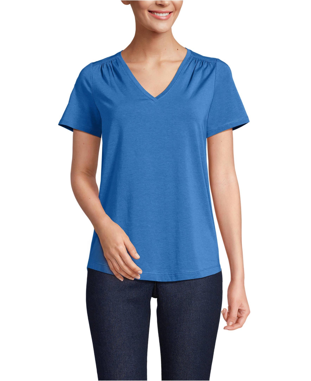 Click here for Lands End Womens Petite Short Sleeve Lightweight J... prices