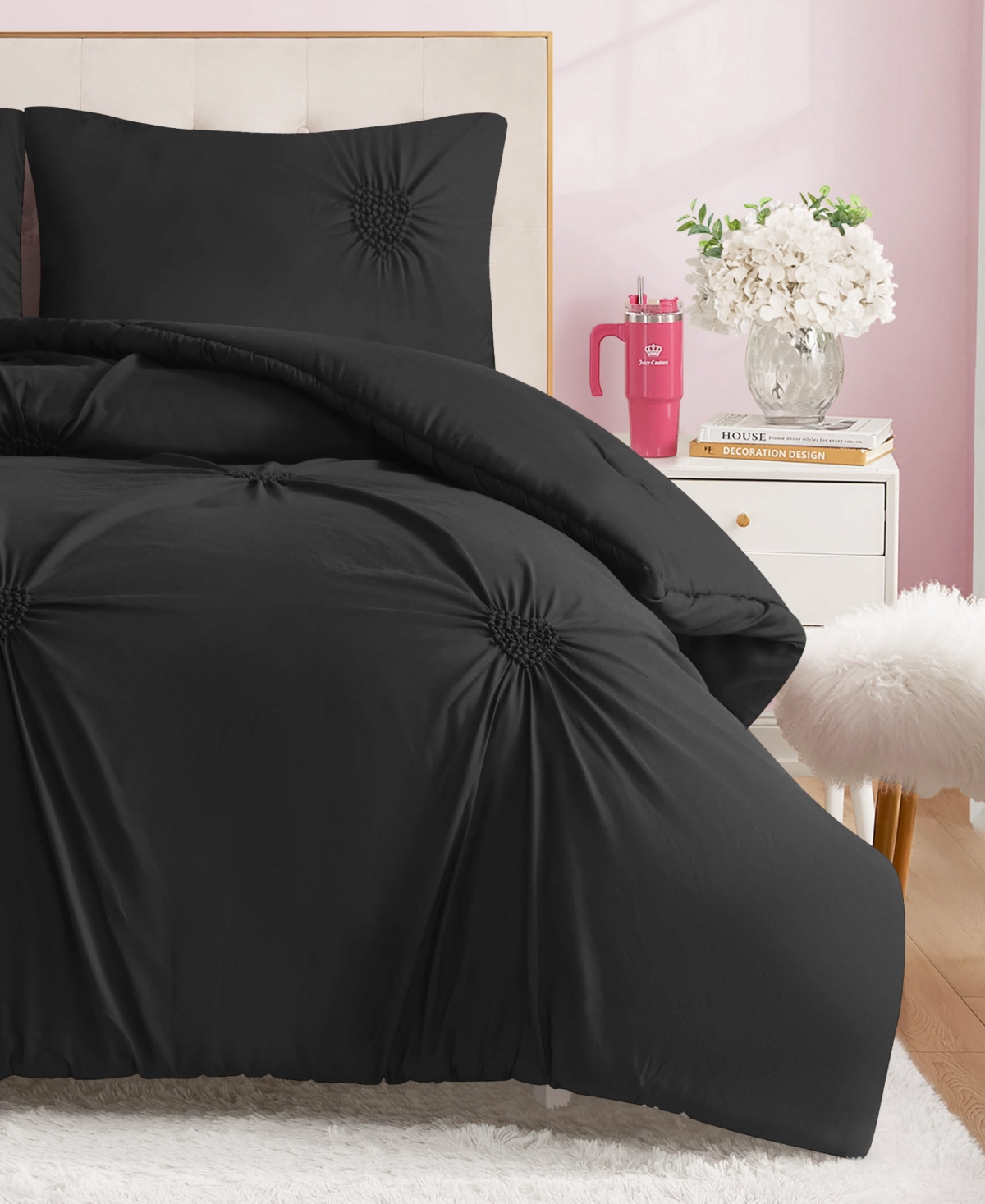 Click here for Juicy Couture Amora Gathered Heart 3-Pc. Comforter... prices