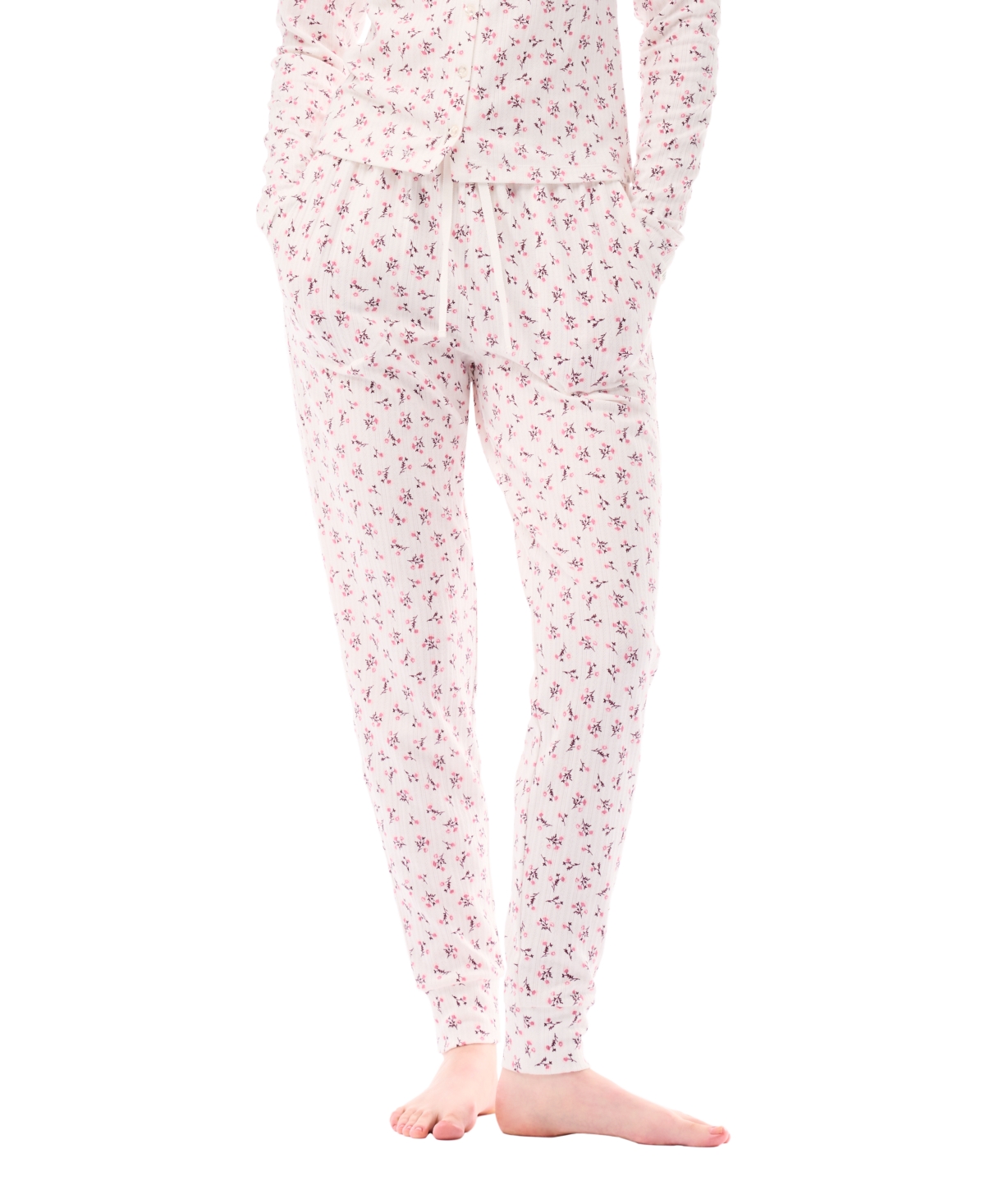 Click here for Gap Womens Mid Rise Joggers - Ivory Frost Floral prices