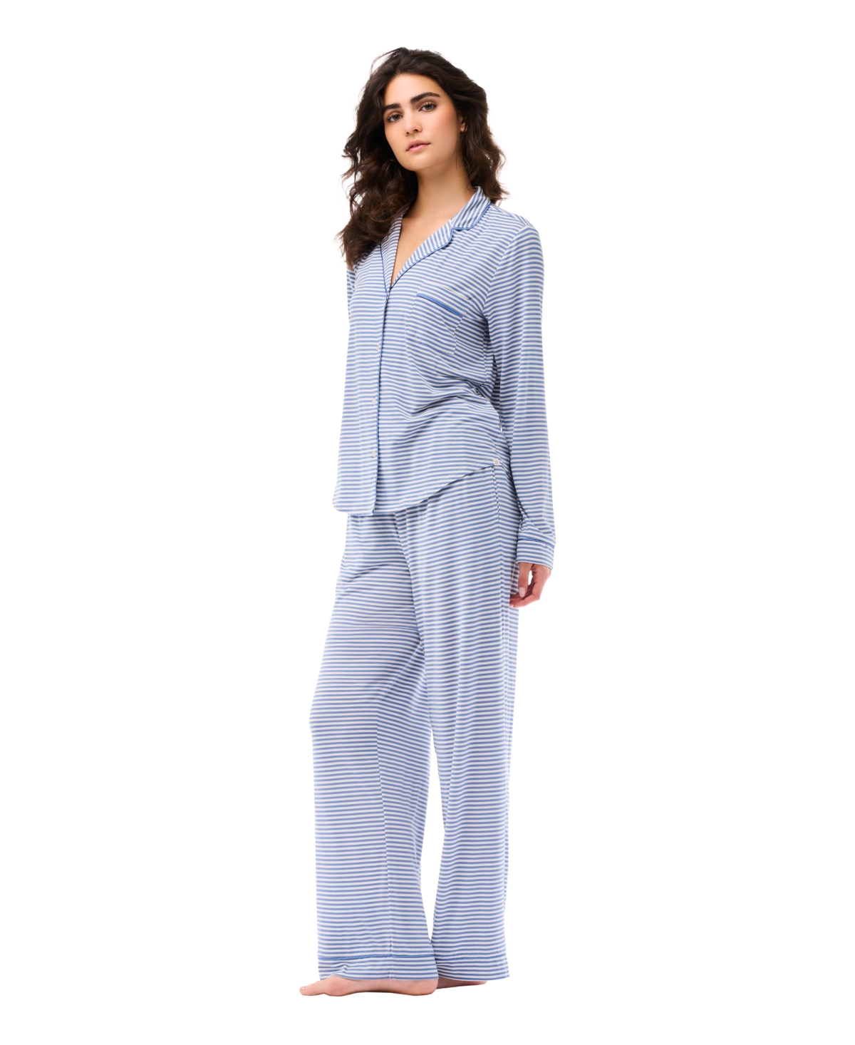 Click here for Gap Womens 2-Piece Long Sleeve Sleepwear Set - Blu... prices