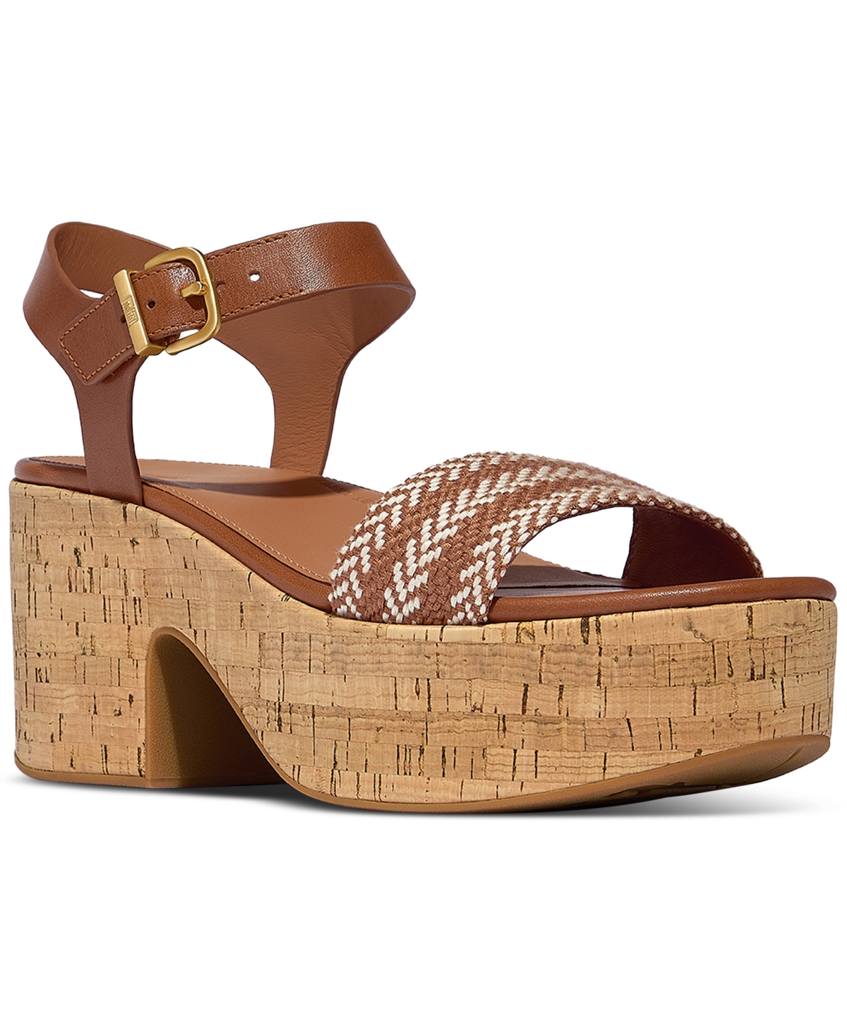 Click here for FitFlop Womens Plattforms V-Weave Heeled Ankle-Str... prices