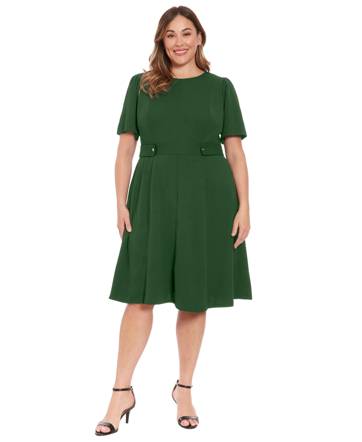 Click here for London Times Plus Size Fit & Flare Scuba Crepe Mid... prices
