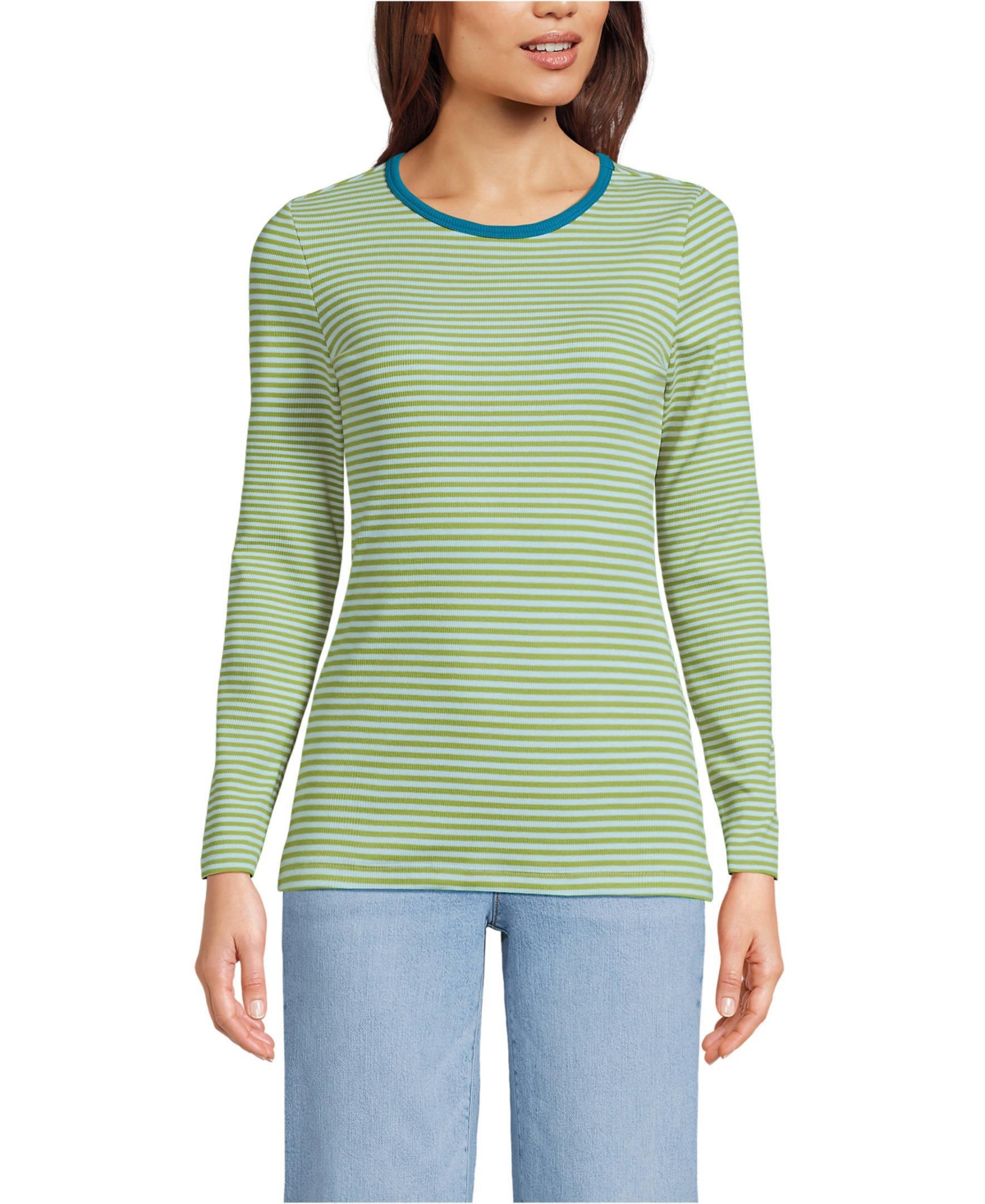 Click here for Lands End Womens Tall Long Sleeve Micro Rib T-Shir... prices