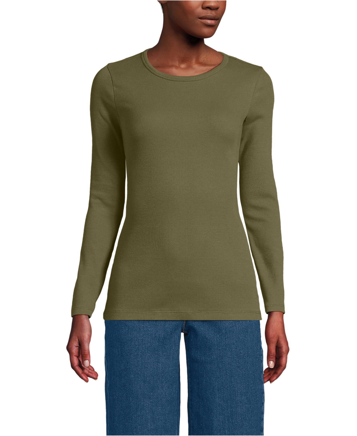 Click here for Lands End Womens Tall Long Sleeve Micro Rib T-Shir... prices
