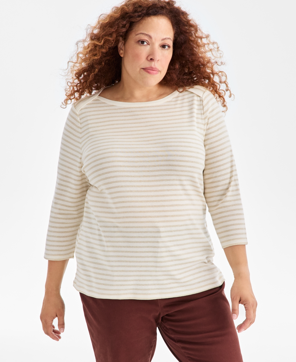Click here for Style & Co Plus Size Printed 3/4-Sleeve Top  Macys... prices