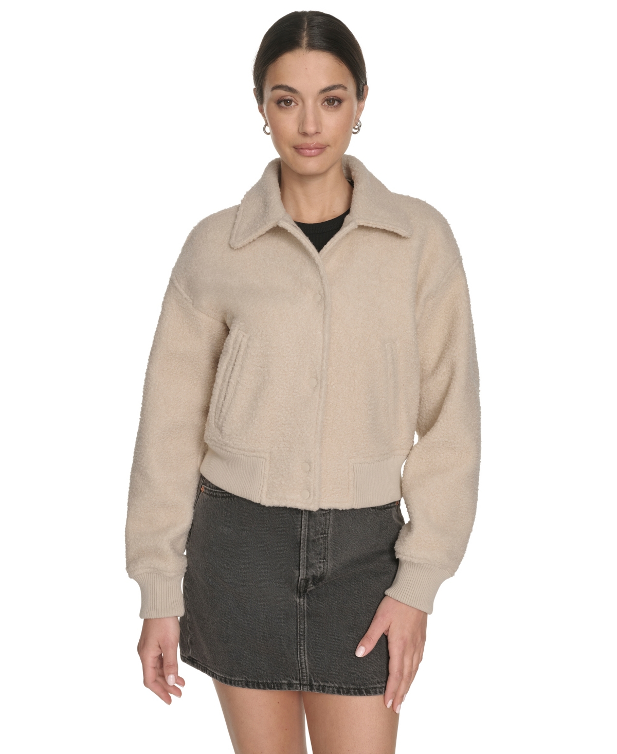 Click here for Levis Womens Laydown Collar Bomber Jacket - Cream prices