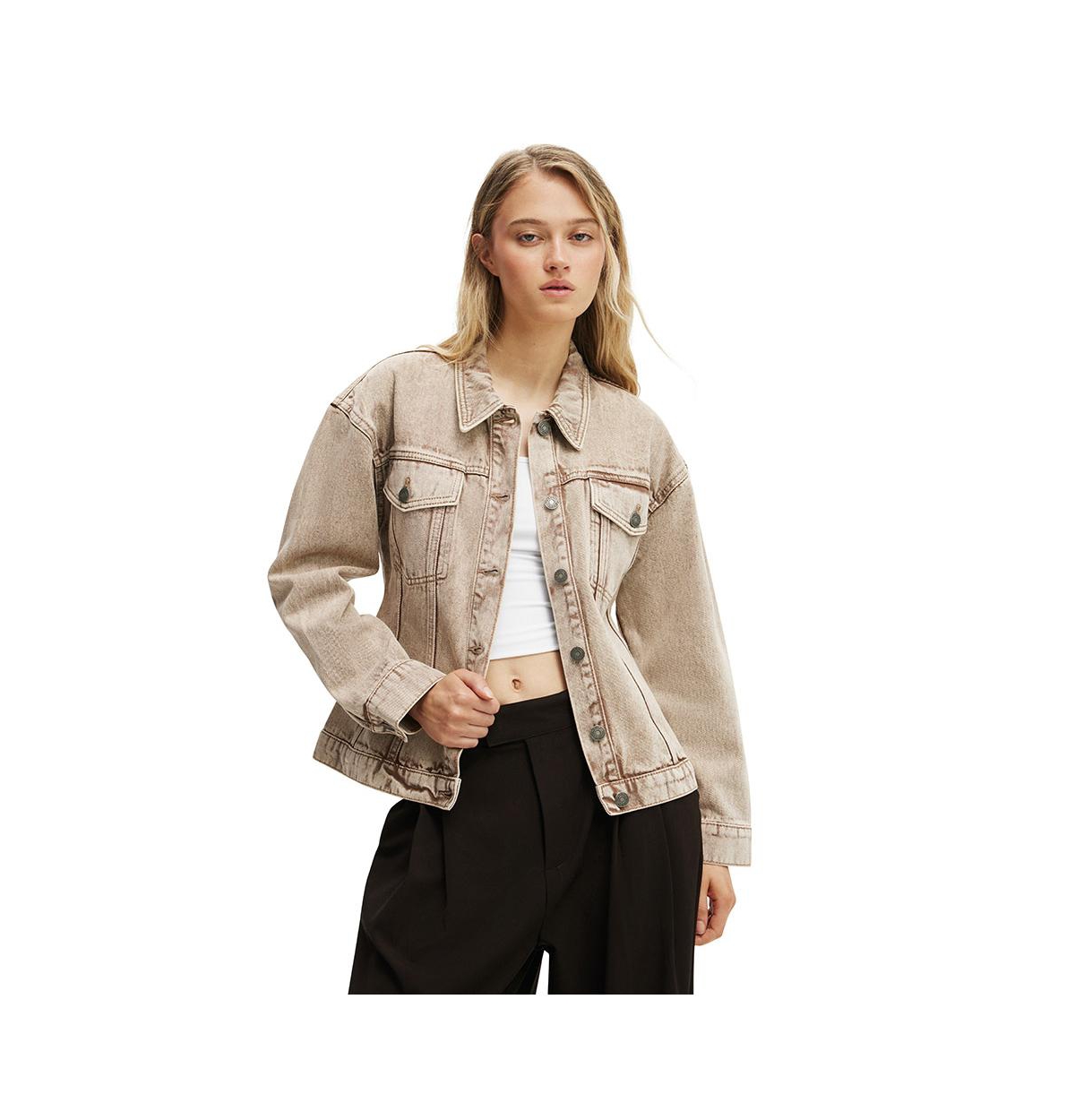 Click here for Cotton On Womens Alva Cinched Denim Jacket - Brown... prices