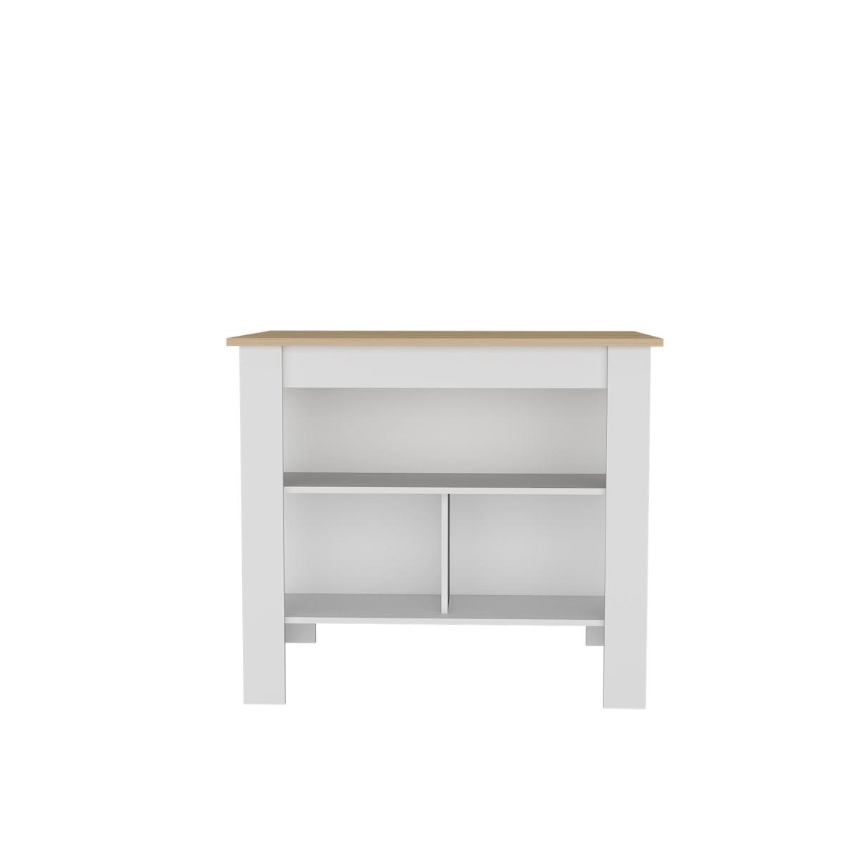 Click here for Tuhome Cortes Kitchen Island White - Light Pine Md... prices