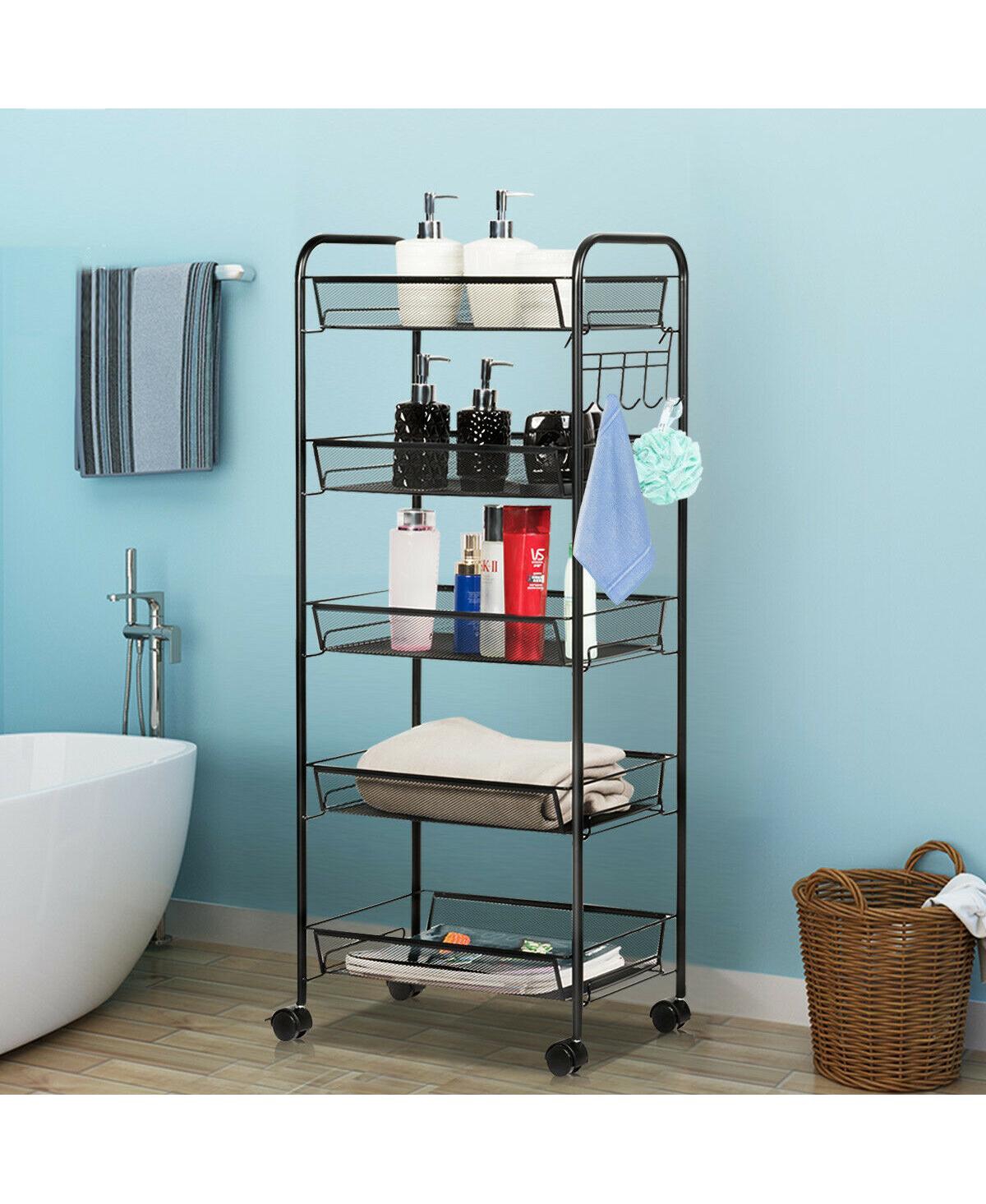 Click here for Costway 5 Tier Storage Rack Trolley Cart Home Kitc... prices