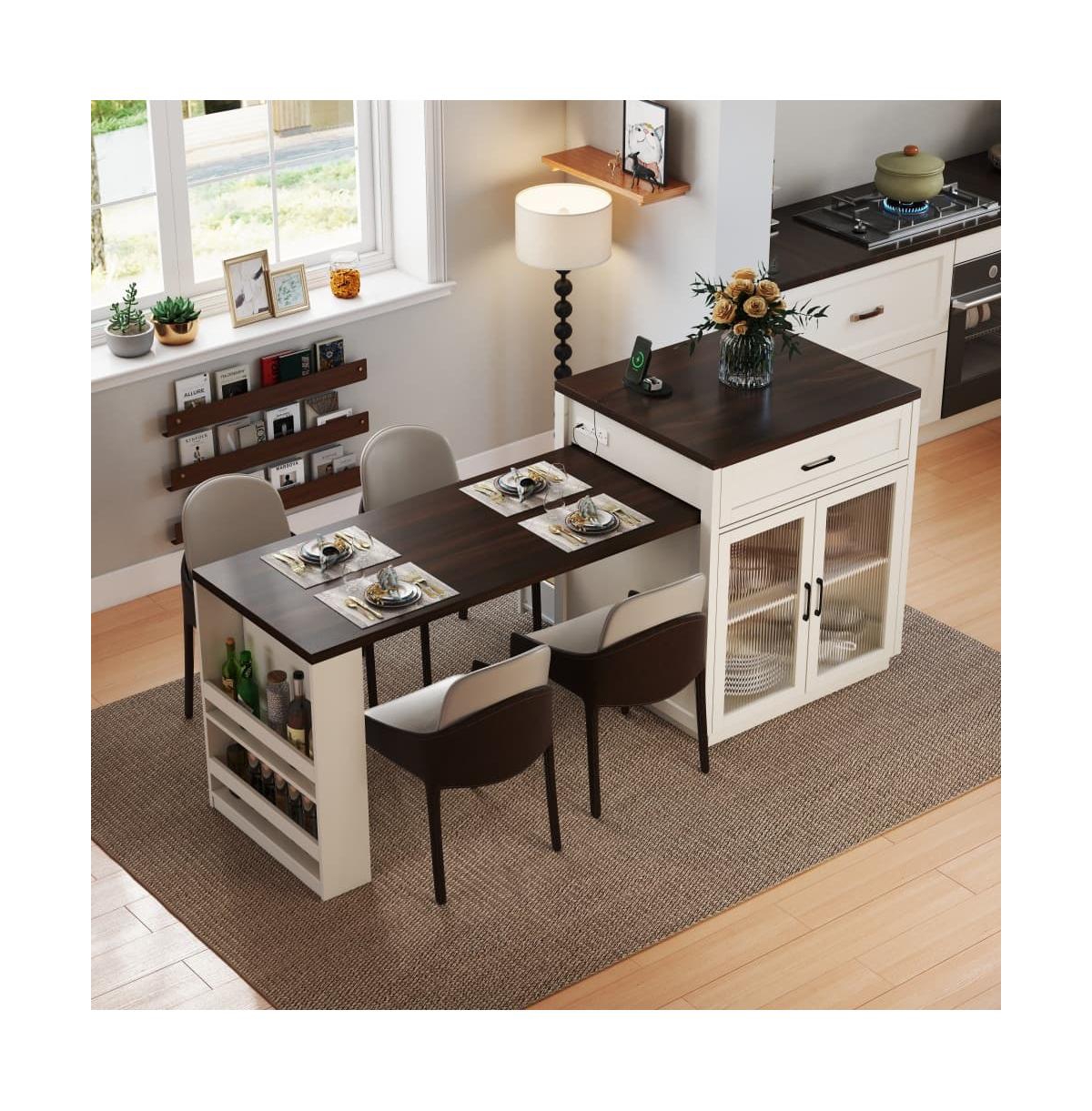 Click here for 83.1 Extendable Kitchen Island with Pull-Out Table... prices