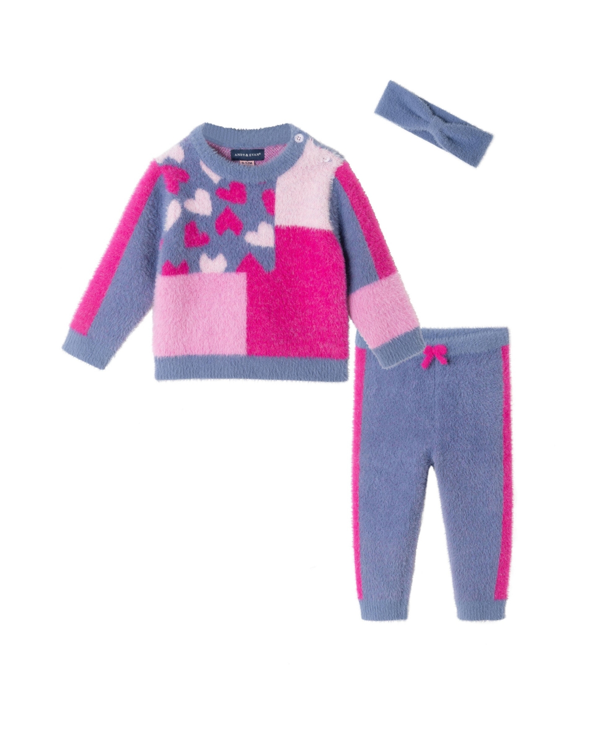 Click here for Andy & Evan Baby Girls Heart Color Block Sweater w... prices