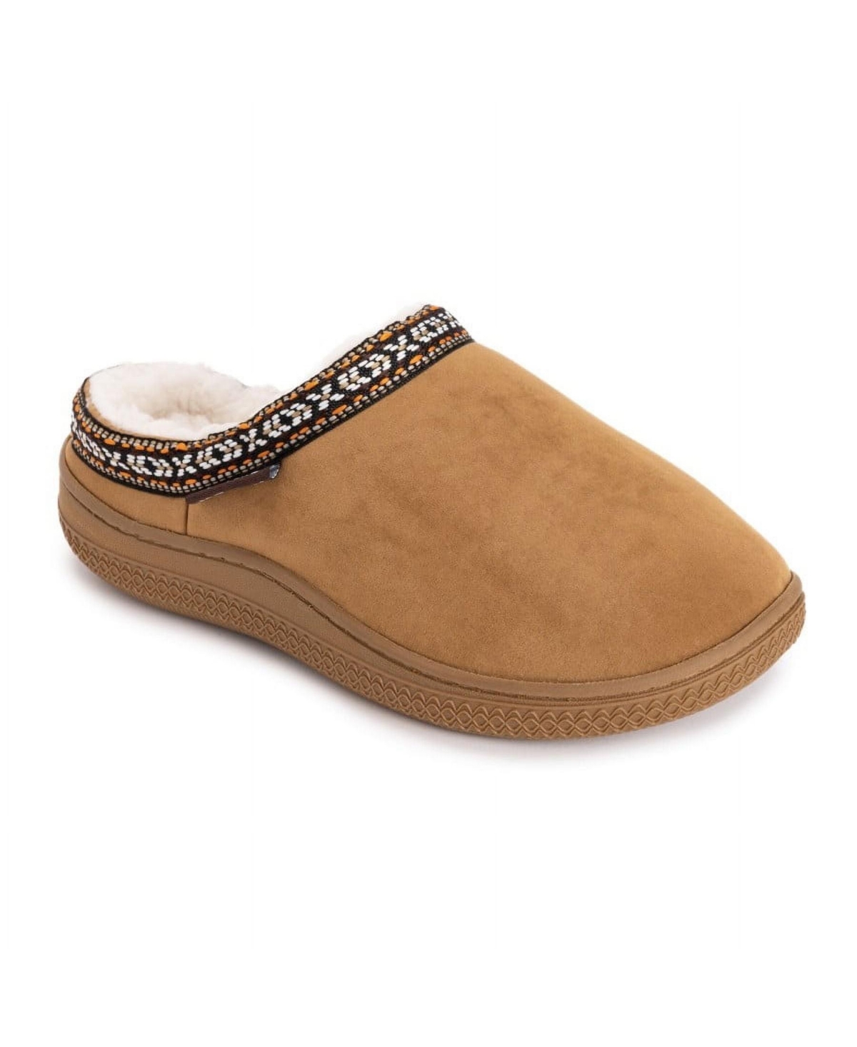 Click here for Muk Luks Womens Faux Sueded Clog - Tan prices