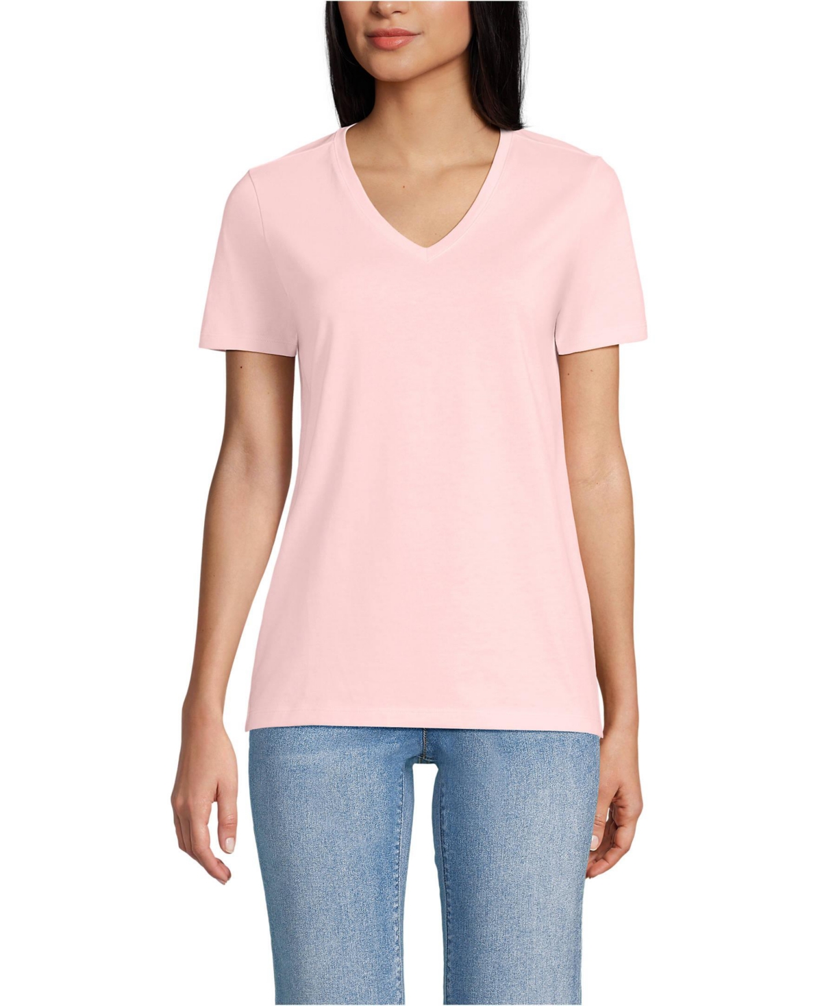 Click here for Lands End Womens Relaxed Supima Cotton V-Neck T-Sh... prices