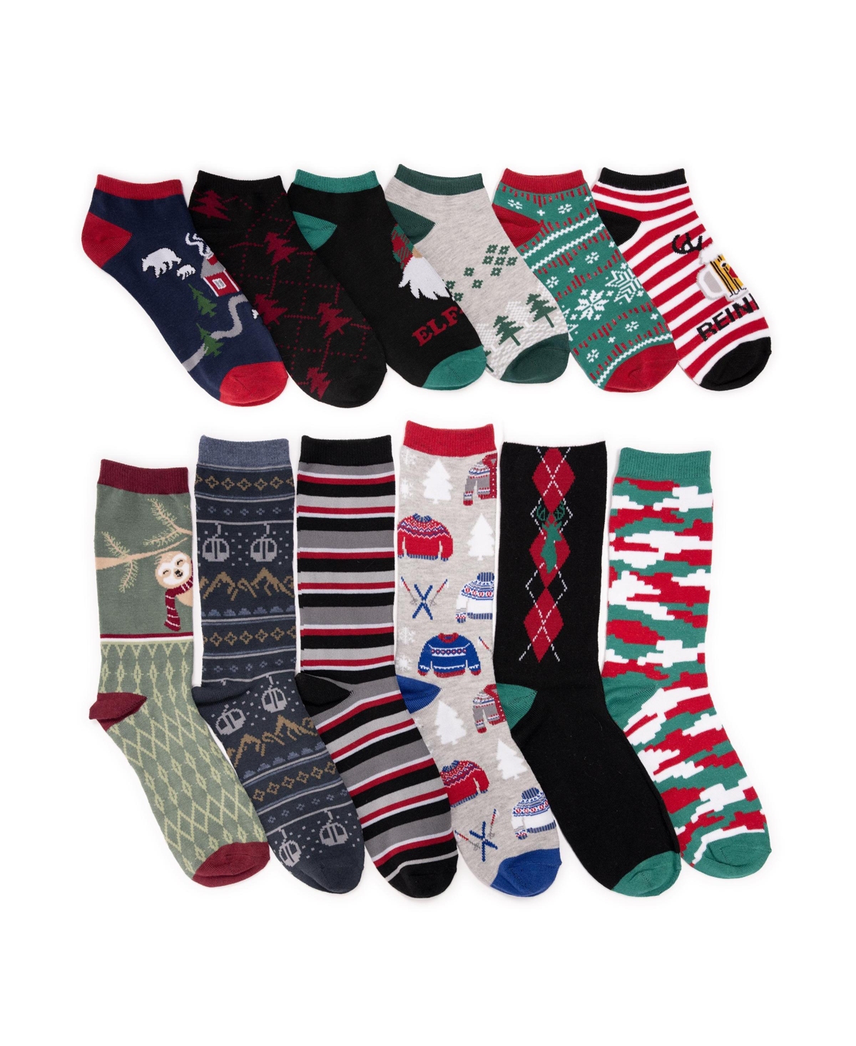 Click here for Muk Luks Mens 12 Days of Christmas Socks - Multico... prices