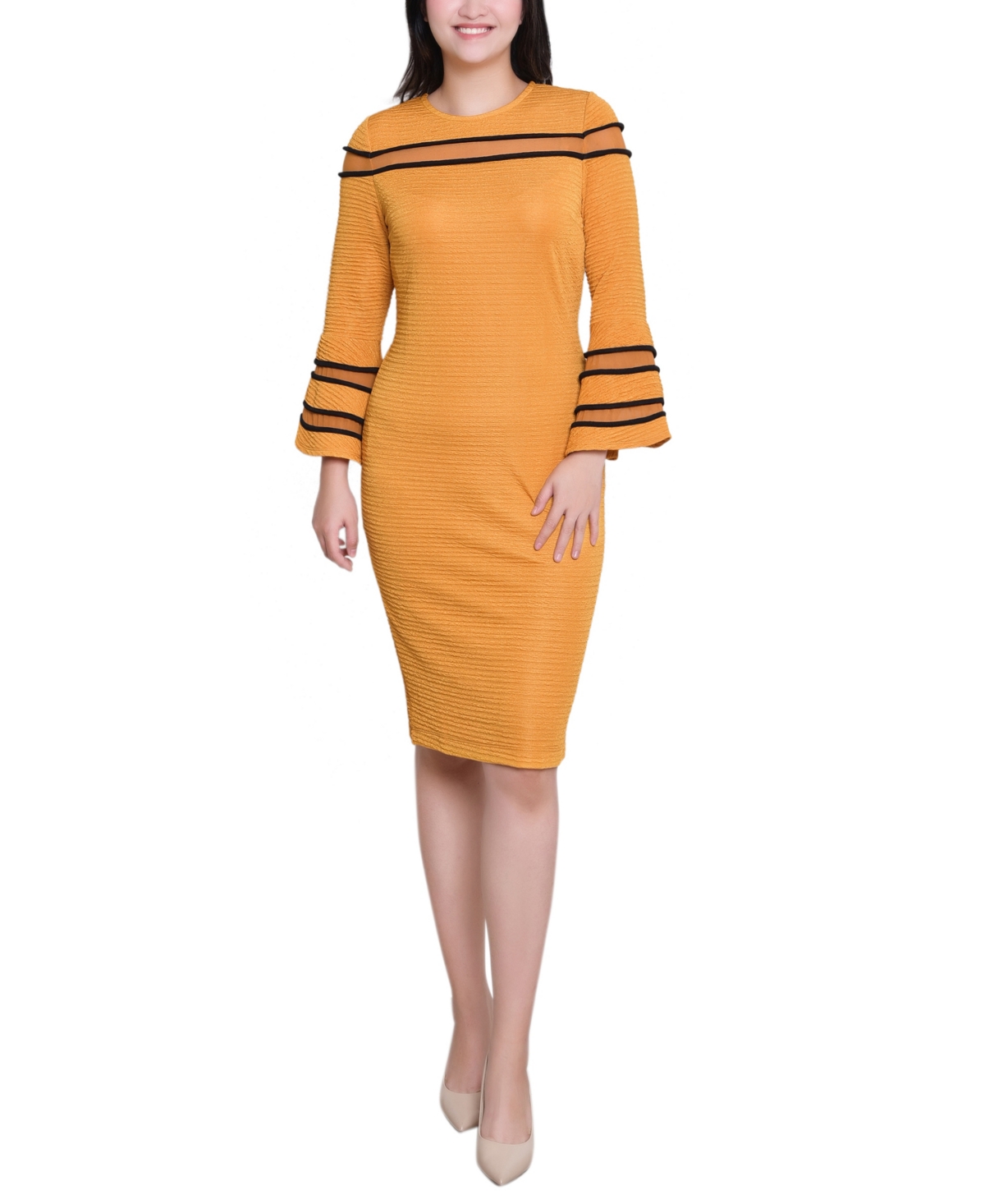 Click here for Ny Collection Womens Long Bell Sleeve Dress - Must... prices
