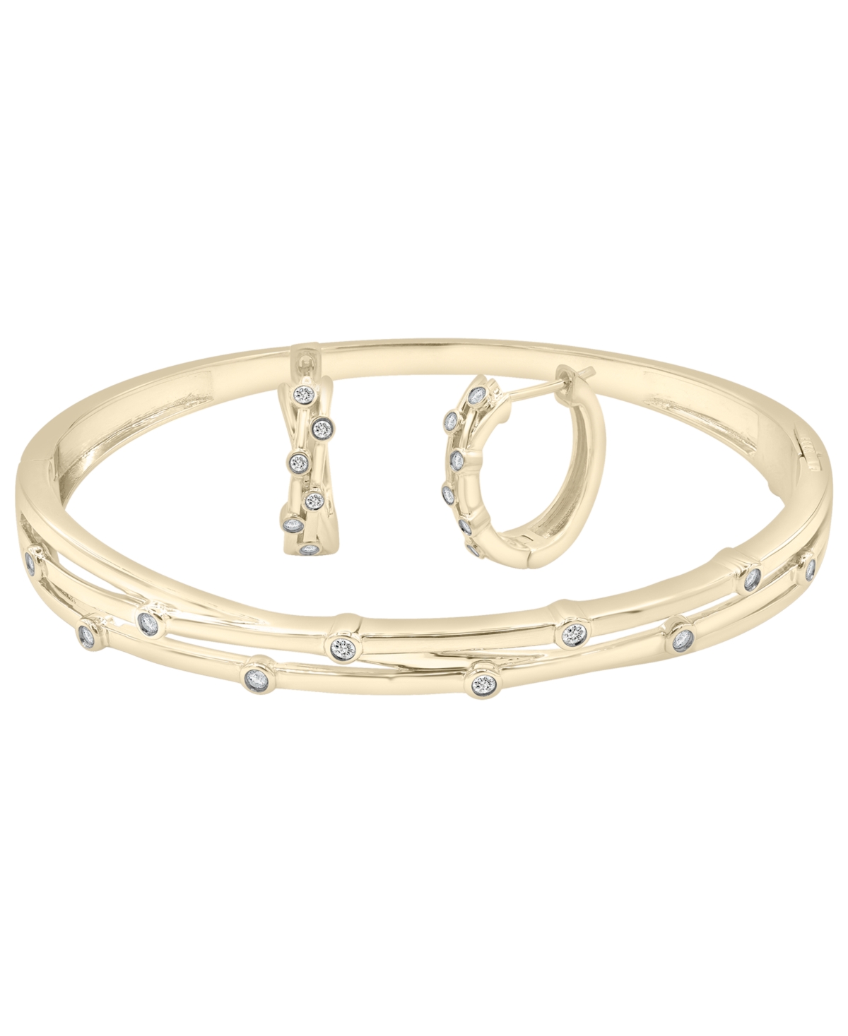 Click here for 2-Pc. Set Diamond Bangle Bracelet and Hoop Earring... prices
