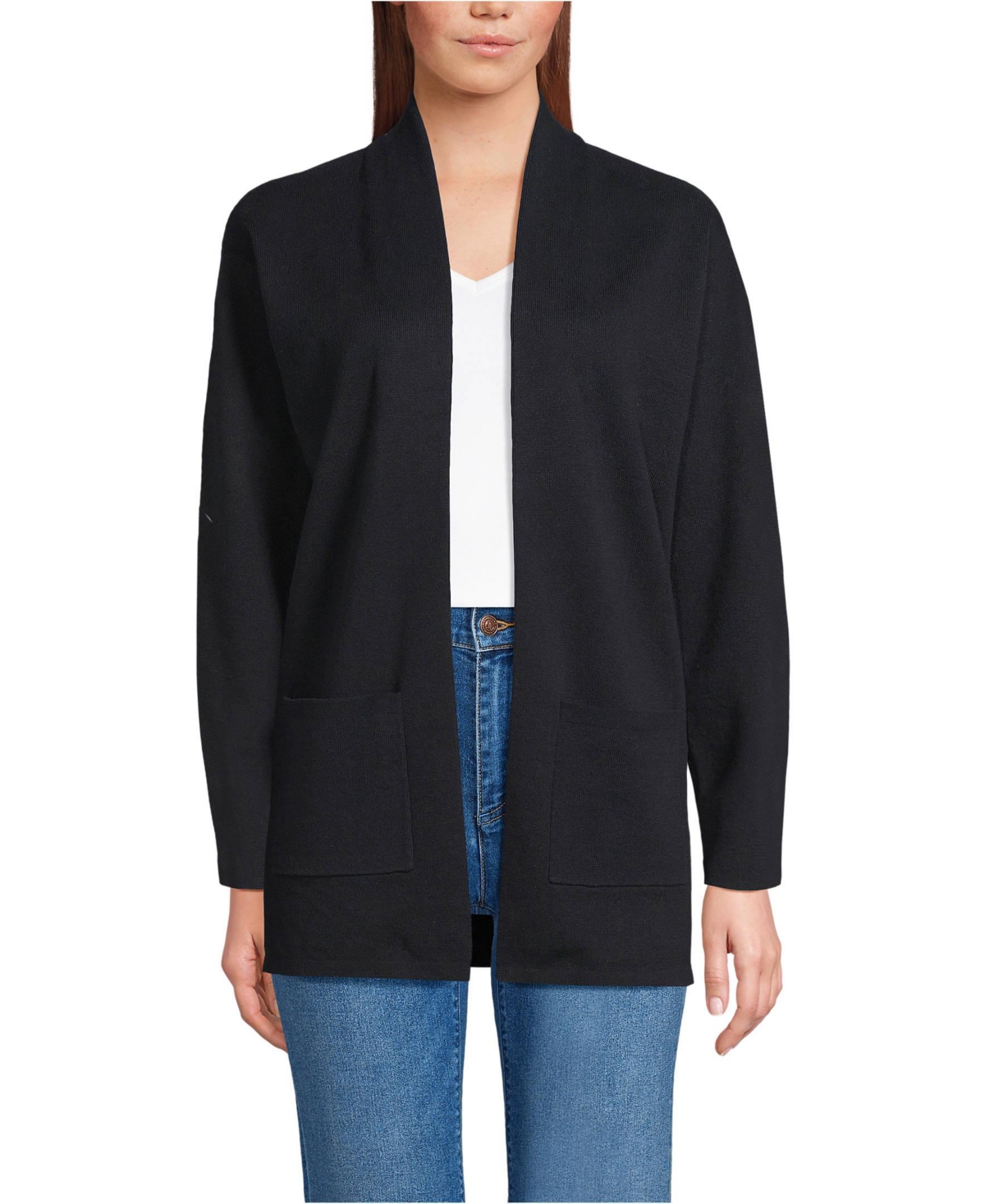 Click here for Lands End Womens Petite Cotton Half Milano Open Ca... prices