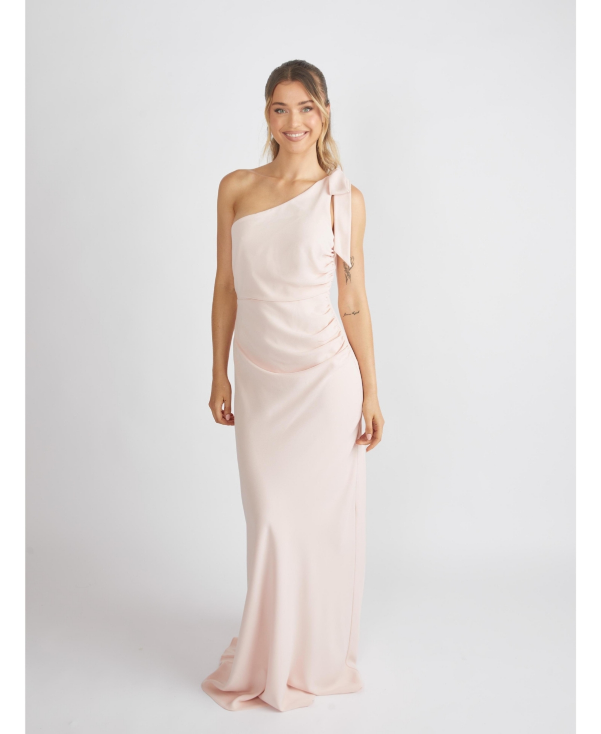 Click here for Six Stories Womens Bow One Shoulder Crepe Bridesma... prices