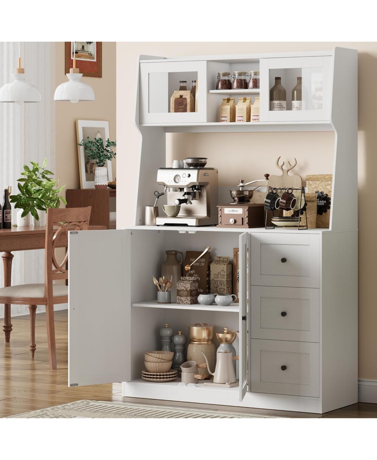 Click here for gaomon 67 Tall Kitchen Hutch Storage Cabinet  Farm... prices