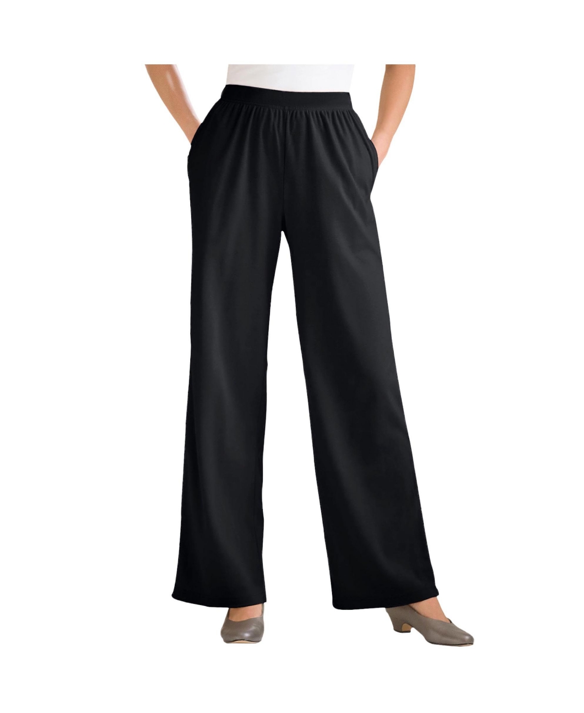 Click here for Woman Within Womens Tall 7-Day Knit Wide-Leg Pant... prices