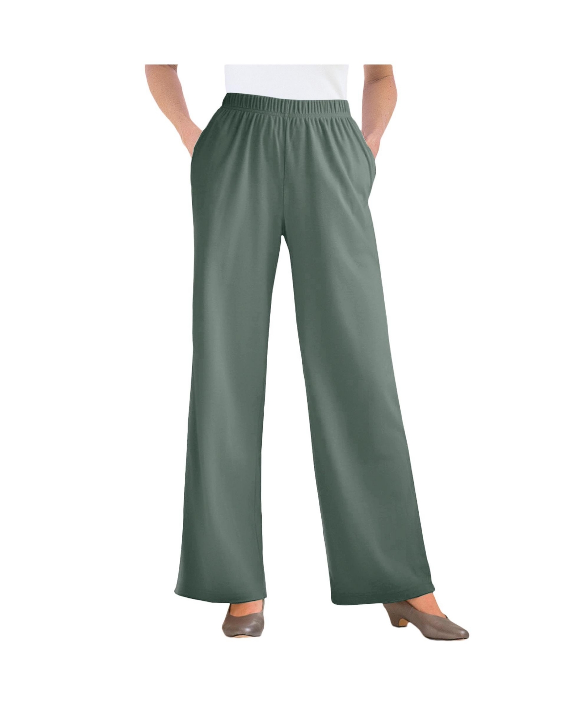 Click here for Woman Within Womens Tall 7-Day Knit Wide-Leg Pant... prices