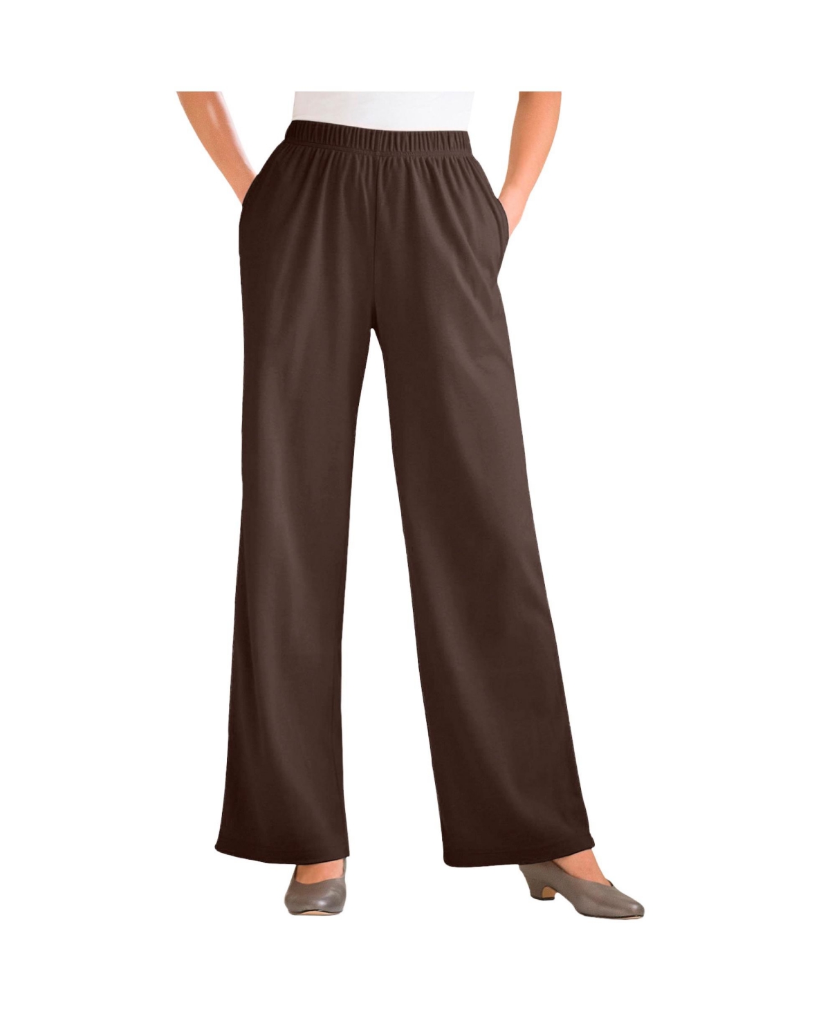 Click here for Woman Within Womens Tall 7-Day Knit Wide-Leg Pant... prices