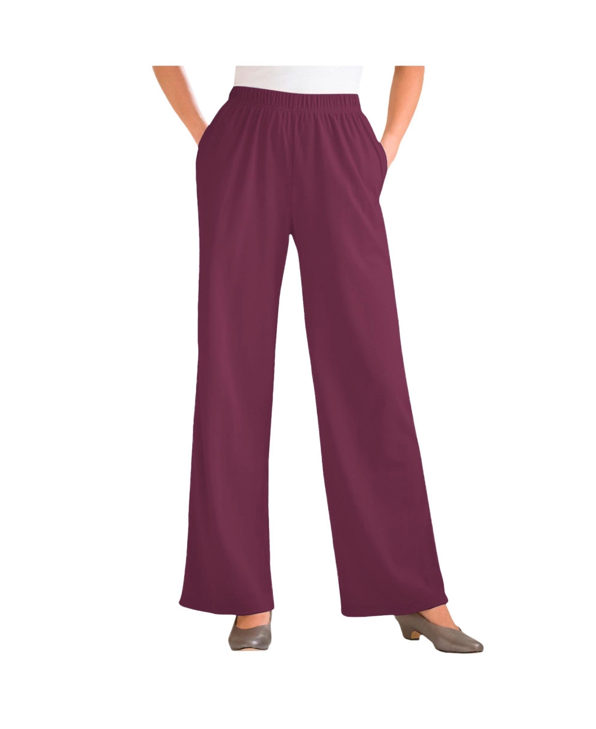 Click here for Woman Within Womens Within 7-Day Knit Wide-Leg Pul... prices