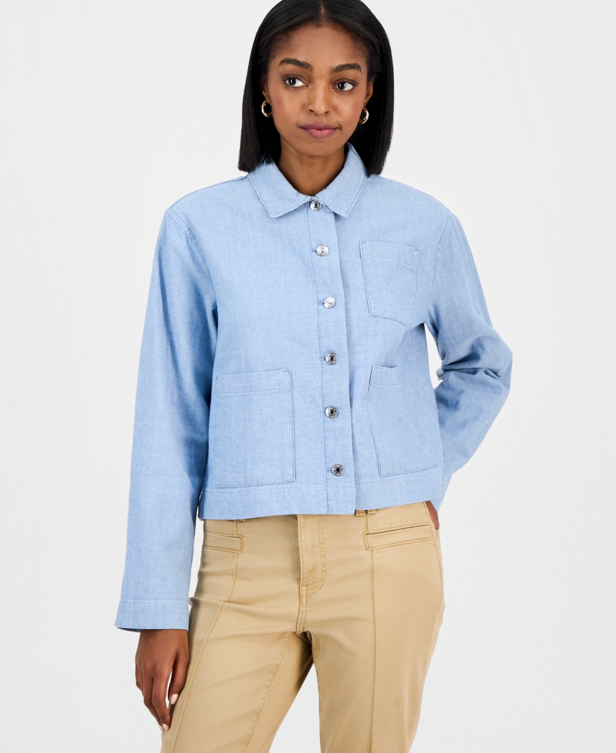 Click here for Nautica Jeans Womens Cotton Denim Barn Jacket - In... prices