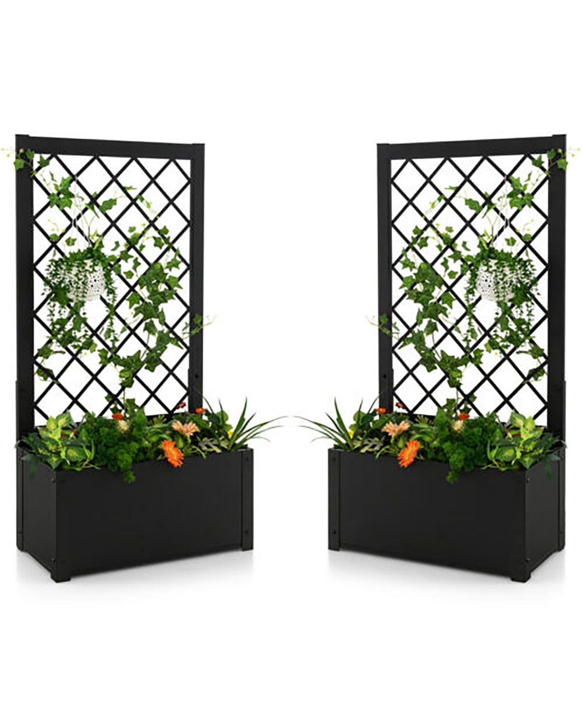 Click here for Gymax 2 Pcs Raised Garden Bed with Trellis Metal P... prices