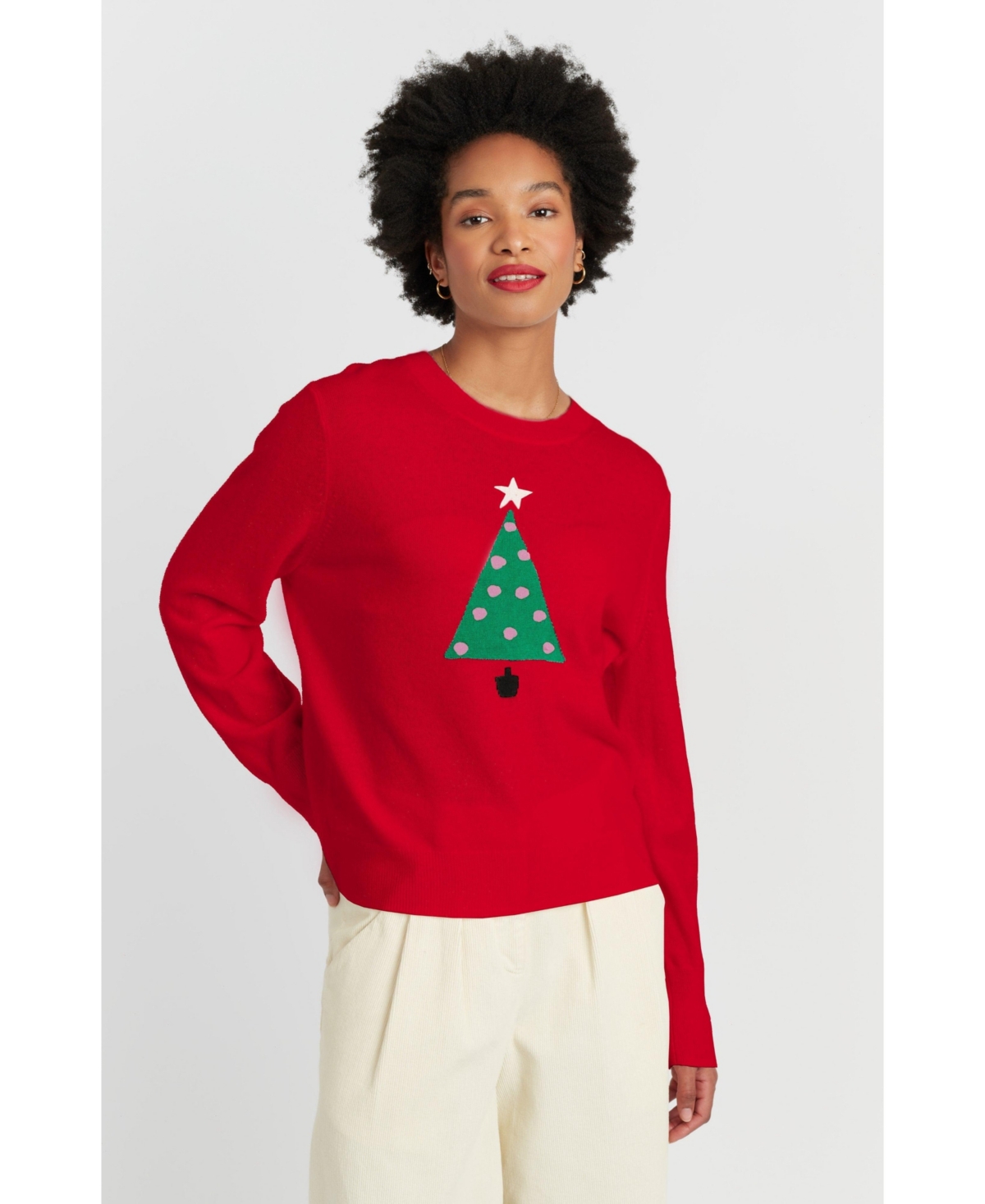 Click here for Chinti & Parker Womens Wool-Cashmere Xmas Tree Swe... prices