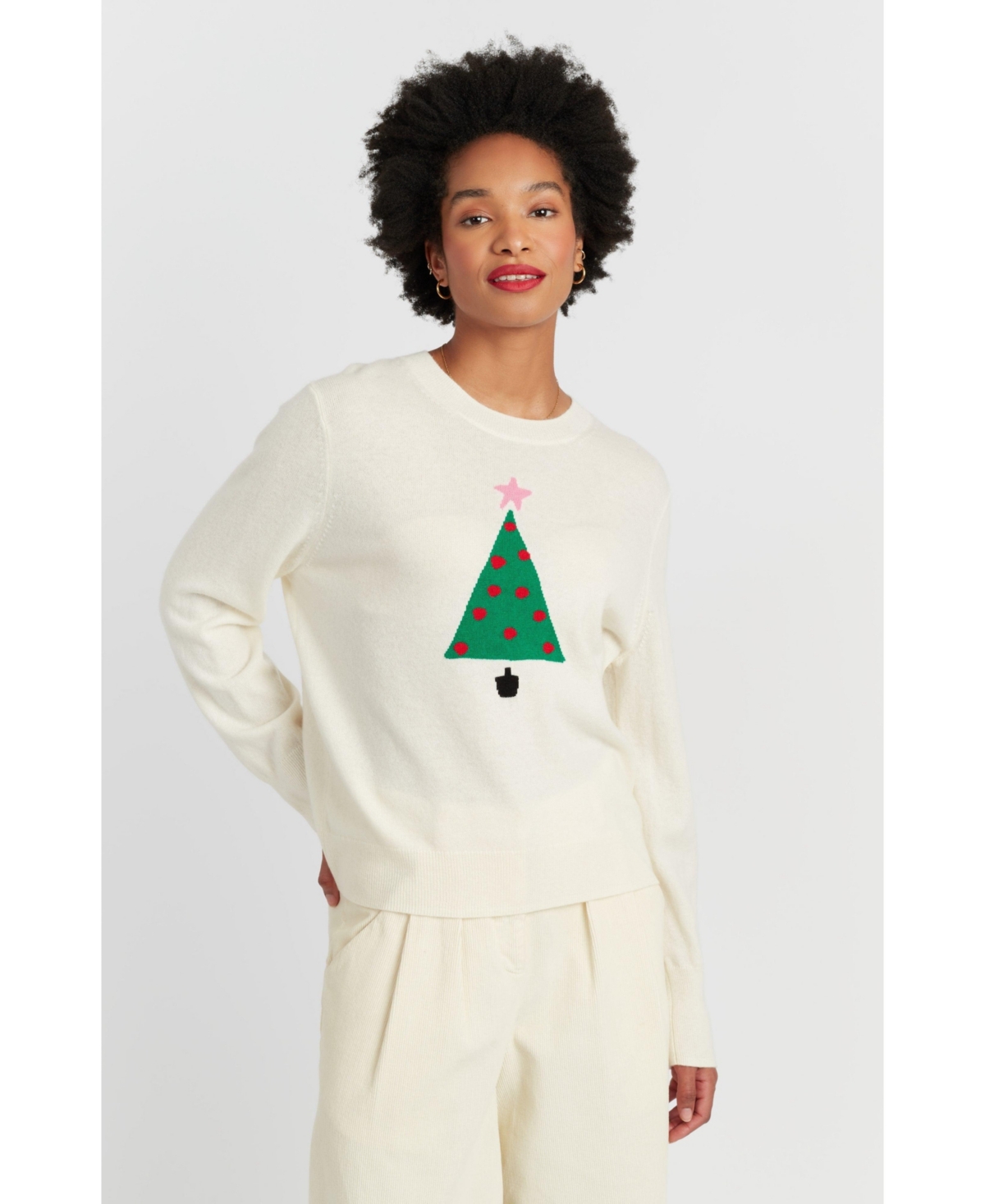 Click here for Chinti & Parker Womens Wool-Cashmere Xmas Tree Swe... prices