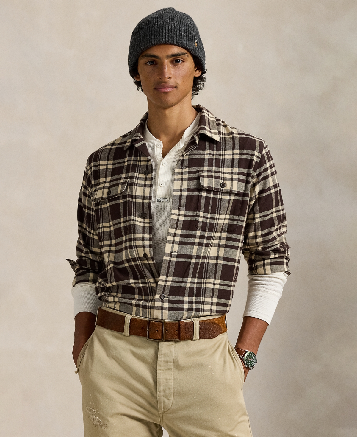 Click here for Polo Ralph Lauren Mens Classic Fit Plaid Shirt - N... prices