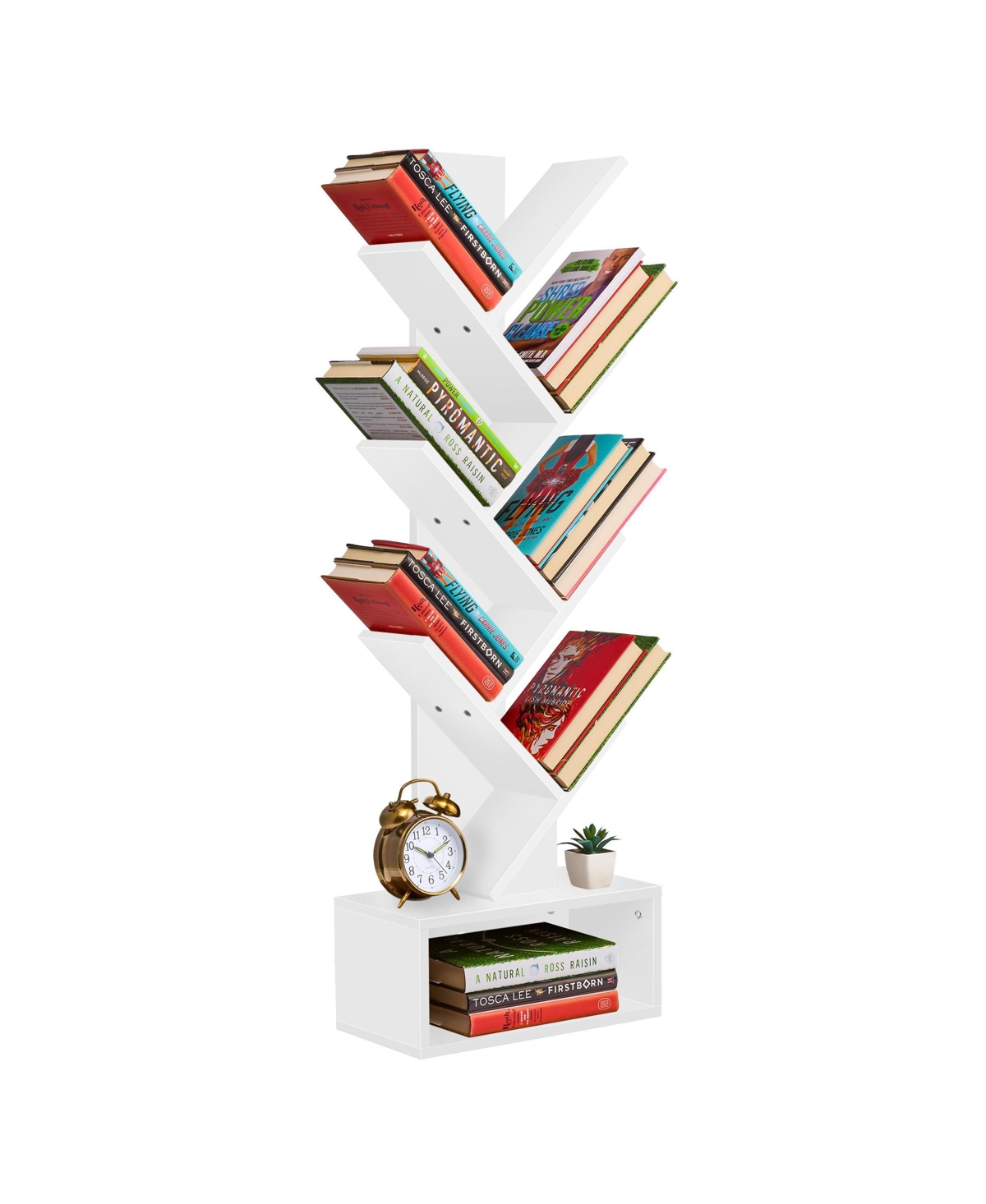 Click here for Sorbus 7-Tier Zigzag Tree Bookcase with Open Drawe... prices