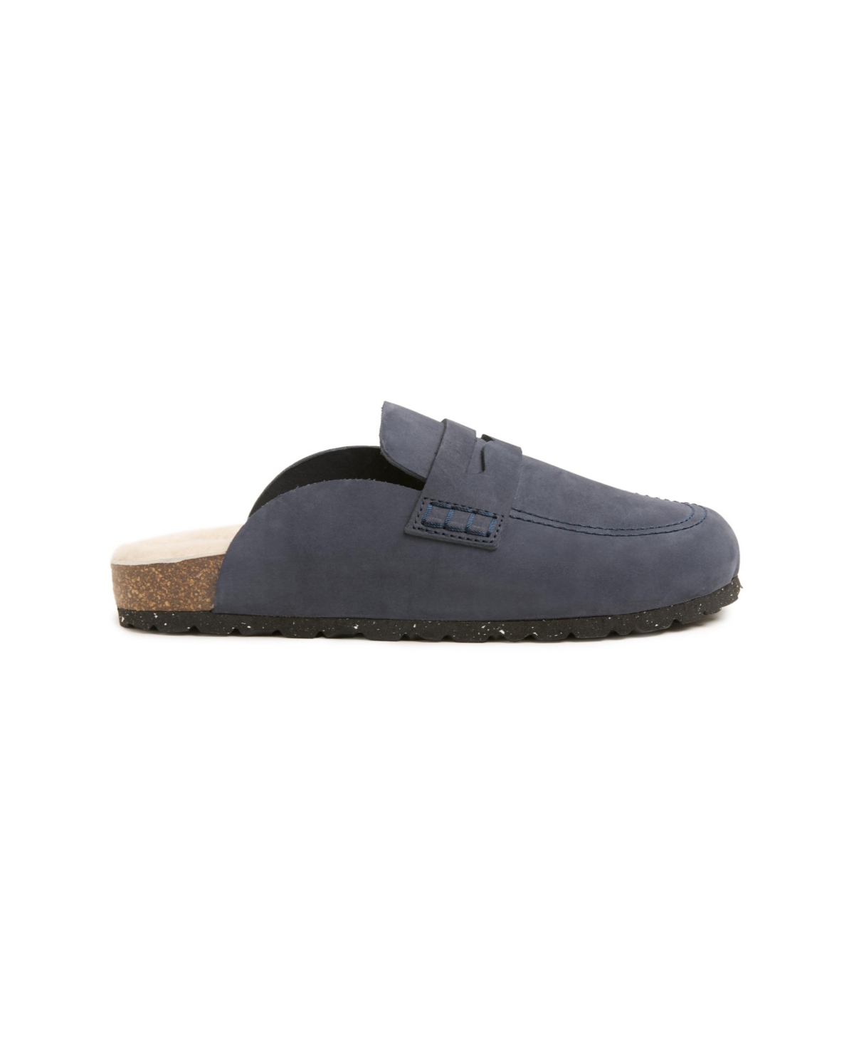 Click here for Sheep Lined Penny Loafer Clog - Navy prices