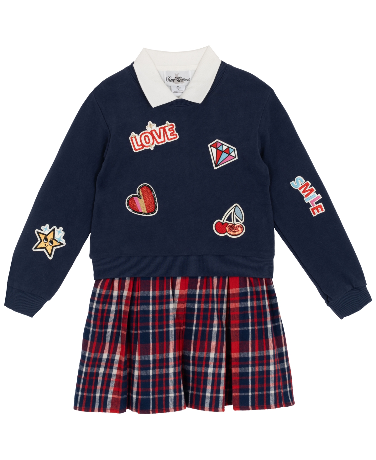 Click here for Rare Editions Little Girls Polo Collar & Plaid Ski... prices