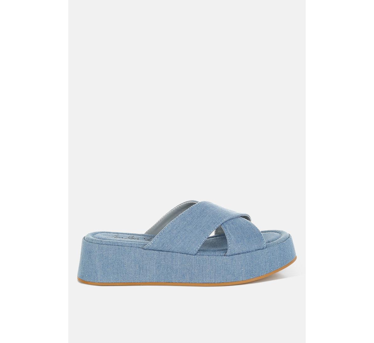 Click here for London Rag Karbi Denim Flatform Slip Ons Women - M... prices