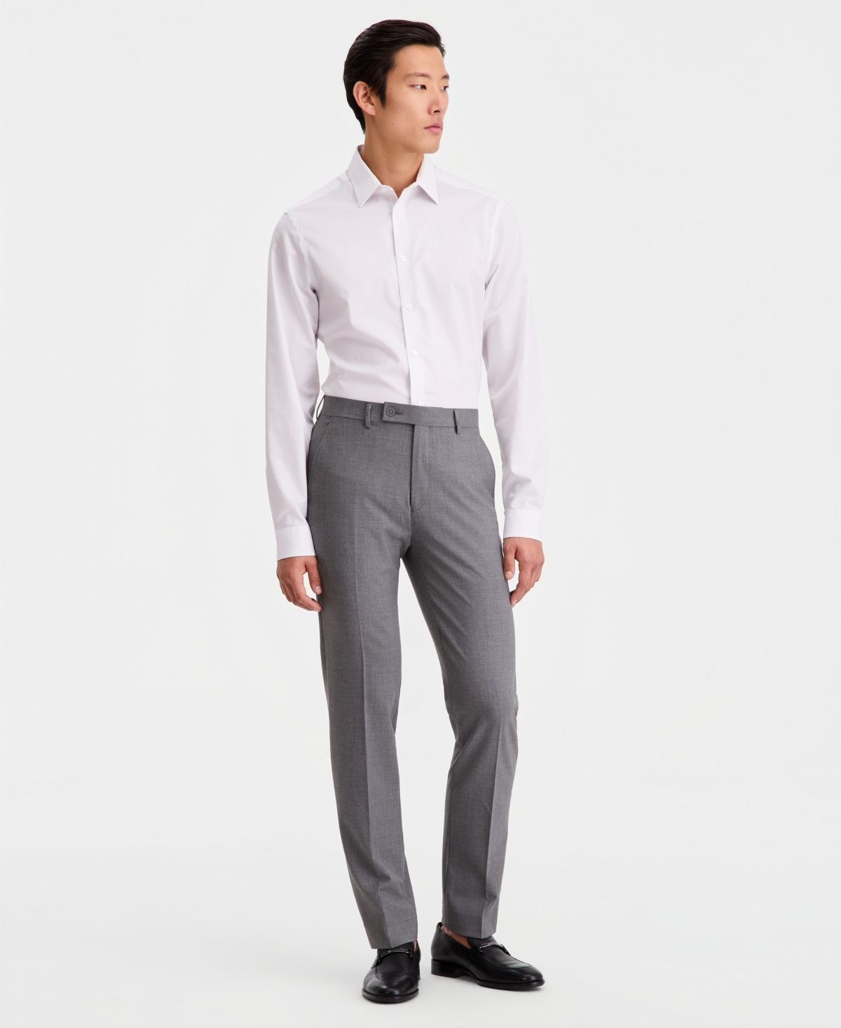 Click here for Calvin Klein Mens Slim-Fit Solid Dress Pants - Gra... prices